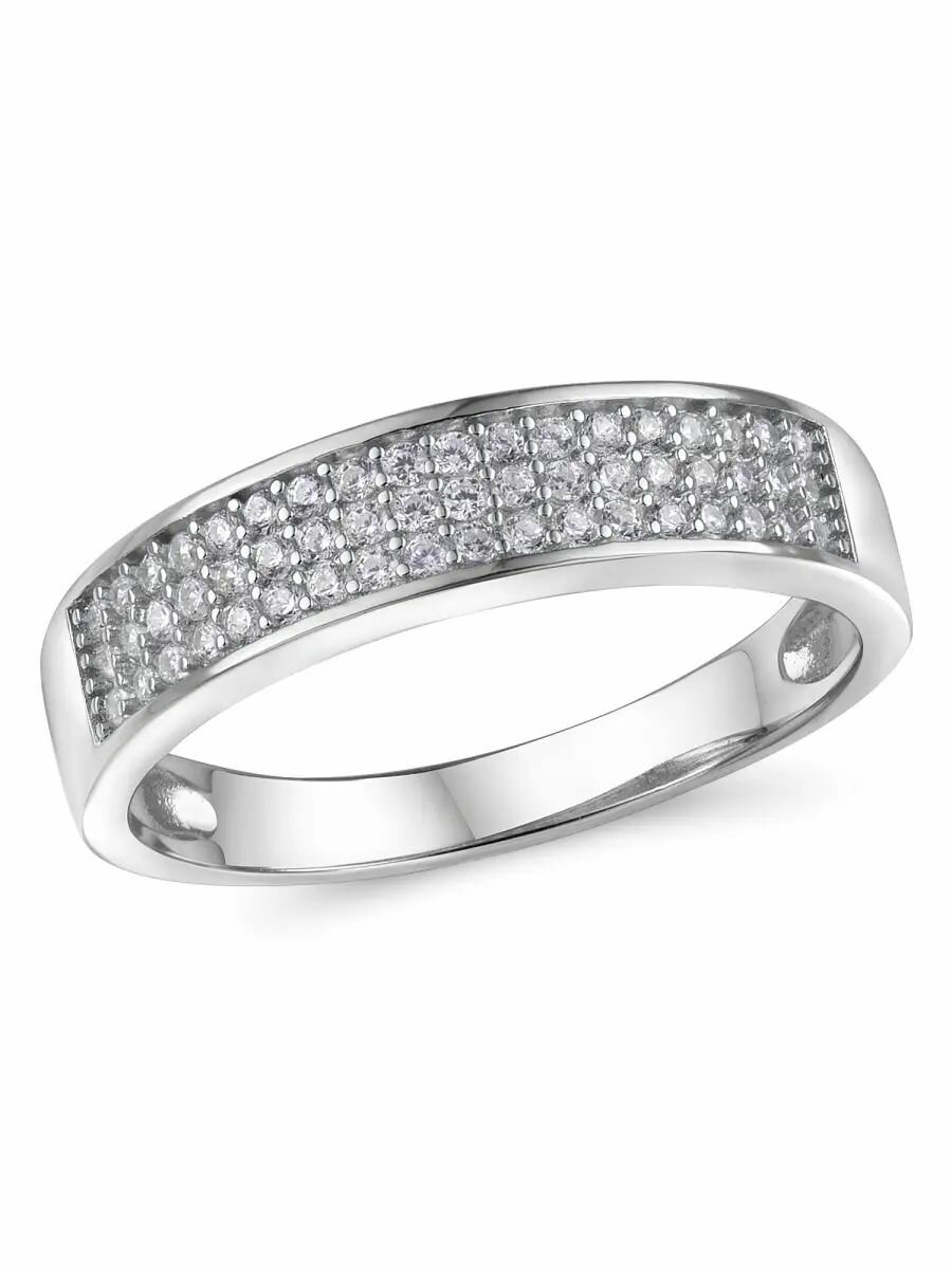 Кольцо, серебро, 925 проба, родирование, циркон