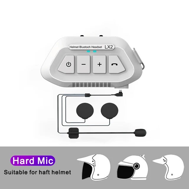 Беспроводные наушники для мотоциклетного шлема 1200 мАч, Bluetooth 5.0, с голосовым помощником.