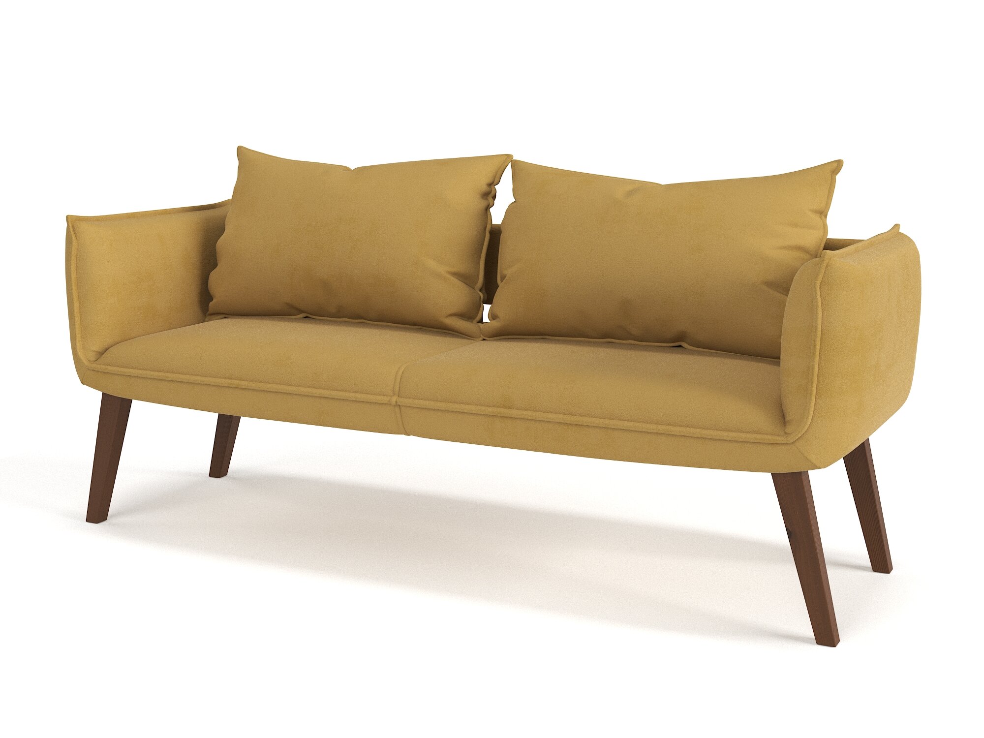 Мини диван Soft Element Портер30 Mustard, велюр, двухместный, на кухню, в офис, на балкон