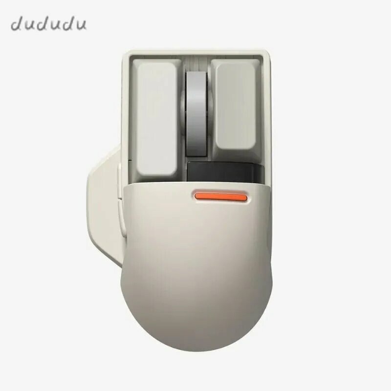 Dududu Мышь беспроводная Lofree Touch Block, Bluetooth / 2.4GHz и проводная, коралловый, светло-серый