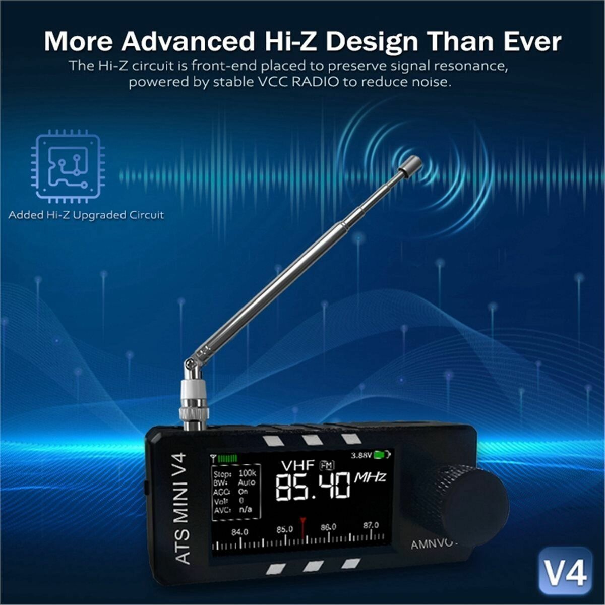 Новый радиоприемник V4 ATS MINI SI4732, вседиапазонный FM AM SSB LSB USB, встроенный усилитель для наушников Hi-Z