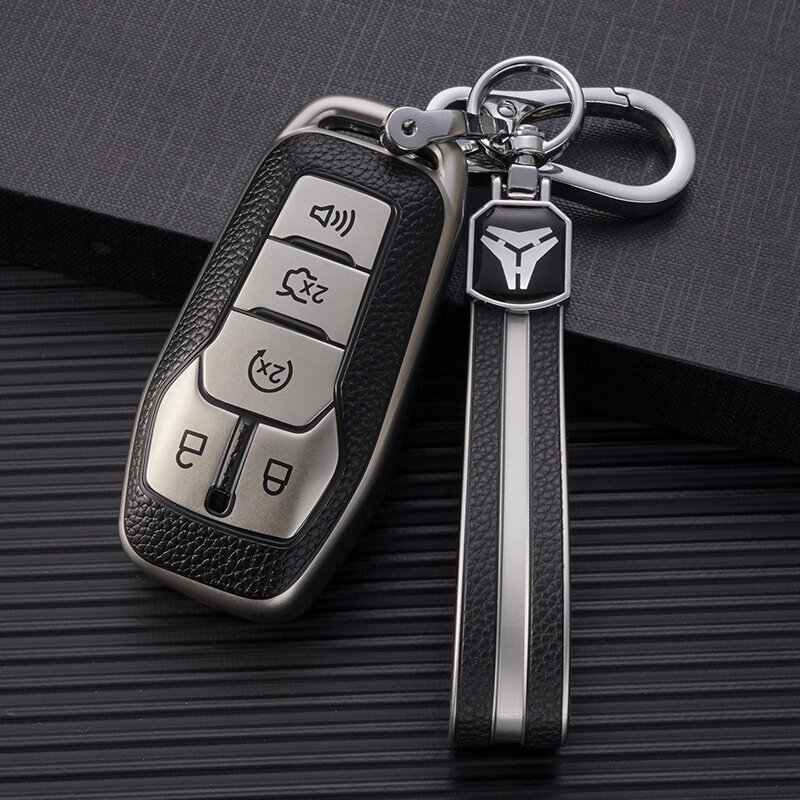 Чехол для ключей из ТПУ с ключом для Ford Focus, Mondeo, Kuga, Edge - Серебристый