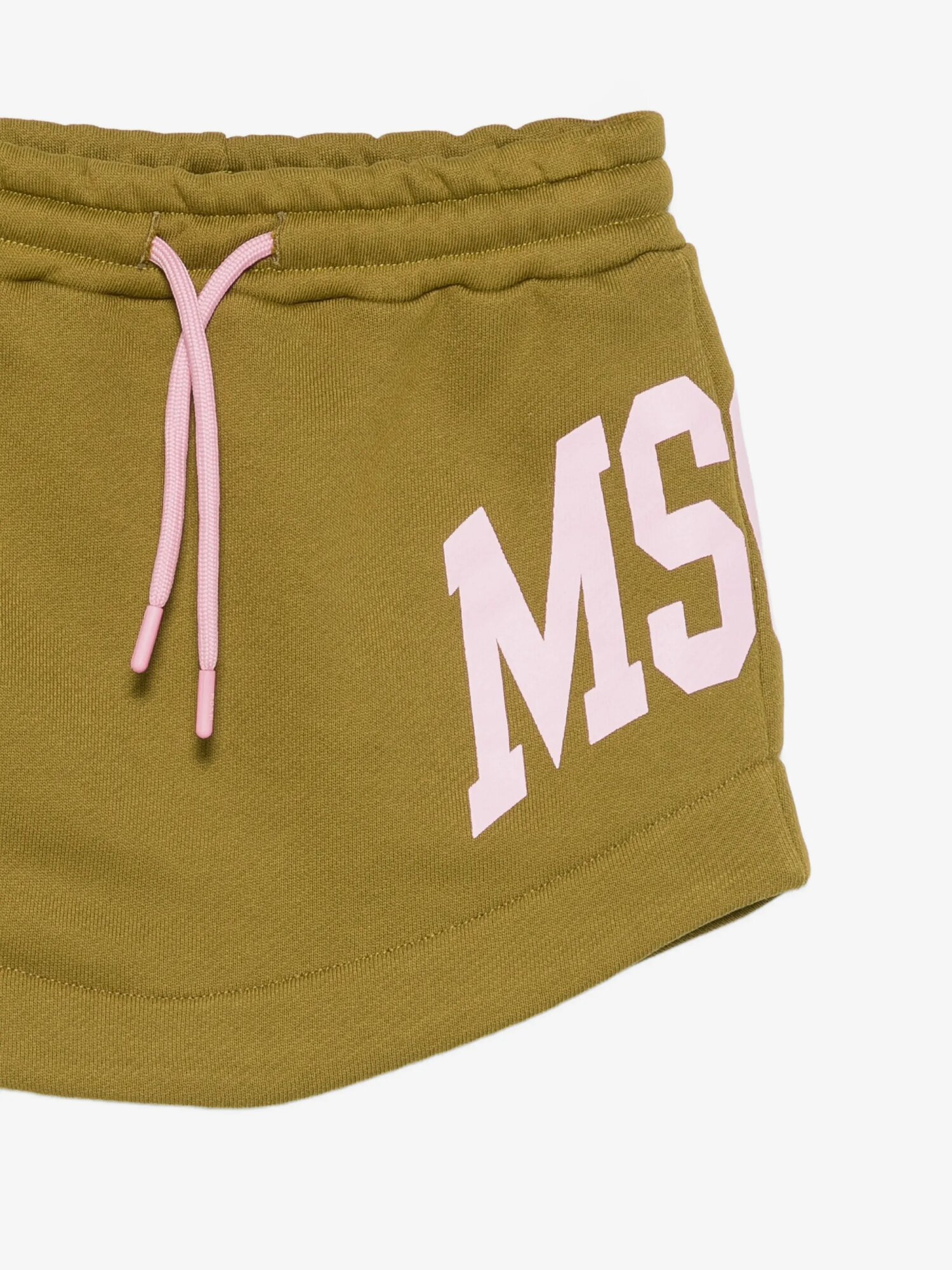 Юбка MSGM Logo-print drawstring skirt, размер 12 лет, зеленый — фото 1