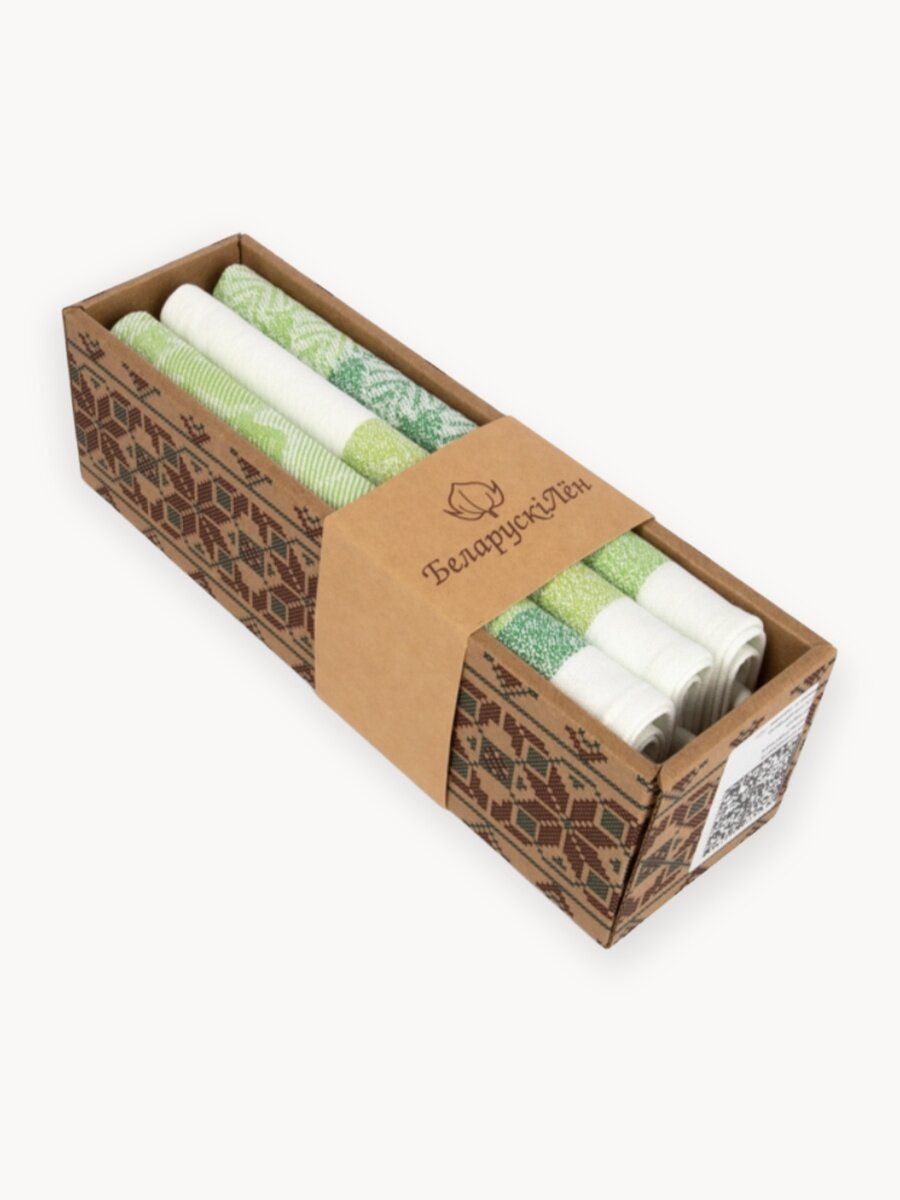 Кухонные полотенца с петелькой в подарочной упаковке Белорусский Лен набор