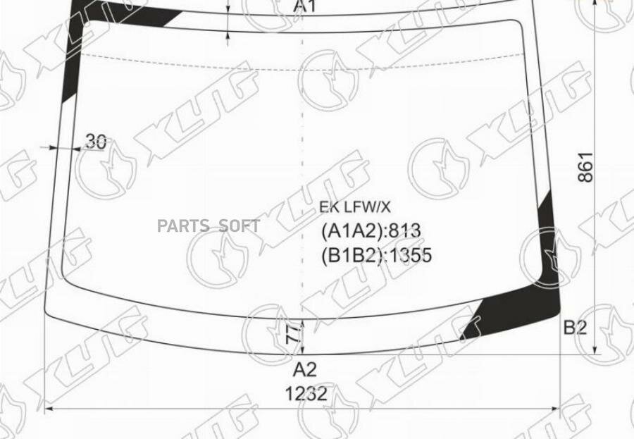 Стекло лобовое Mitsubishi eK Active 04-06 / eK Sport 02-06 XYG арт. EK LFW/X