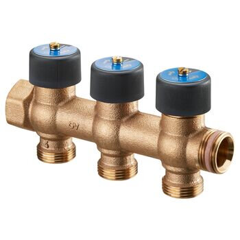 Коллектор (гребенка) Oventrop 3/4" Multidis R 3, количество отводов-3, выход-3/4", бронза