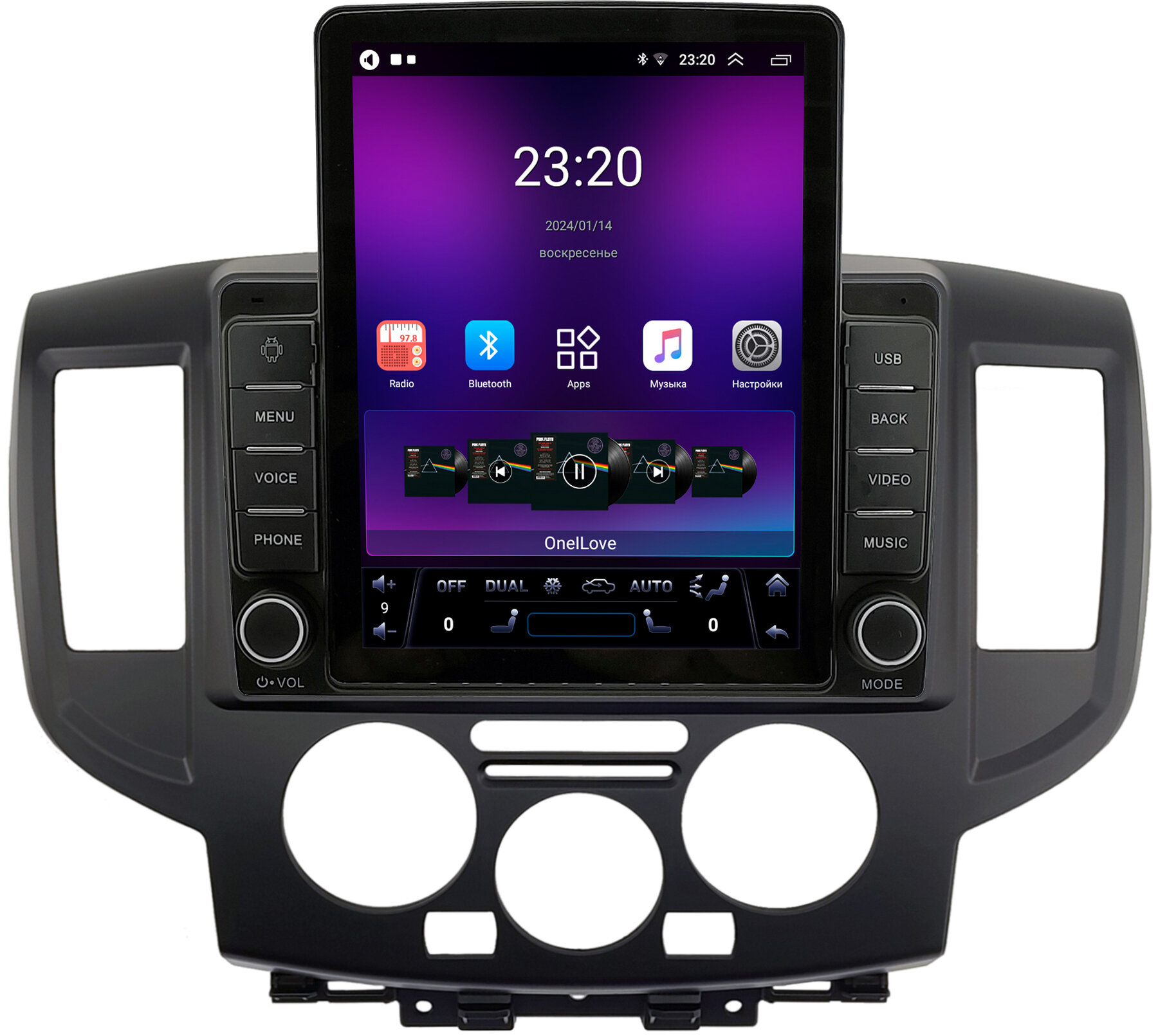 Штатная магнитола Nissan NV200 2009-2024 (чёрная) Canbox GTR095-9-0391 на Android 10 (QLed, 4/64, DSP, CarPlay)