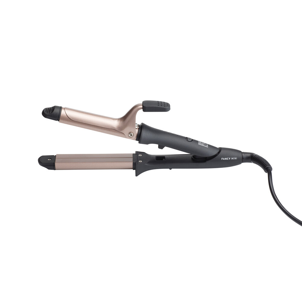 Щипцы-плойка 2-в-1 DEWAL BEAUTY Fancy Mini, 25 х 100 мм, керамико-турмалиновое покрытие, 60 Вт, черные HI3002