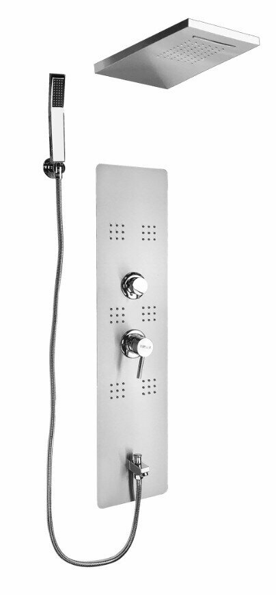 Встраеваемая душевая панель Gfmark 5517 с тропическим душем цвет Сатин