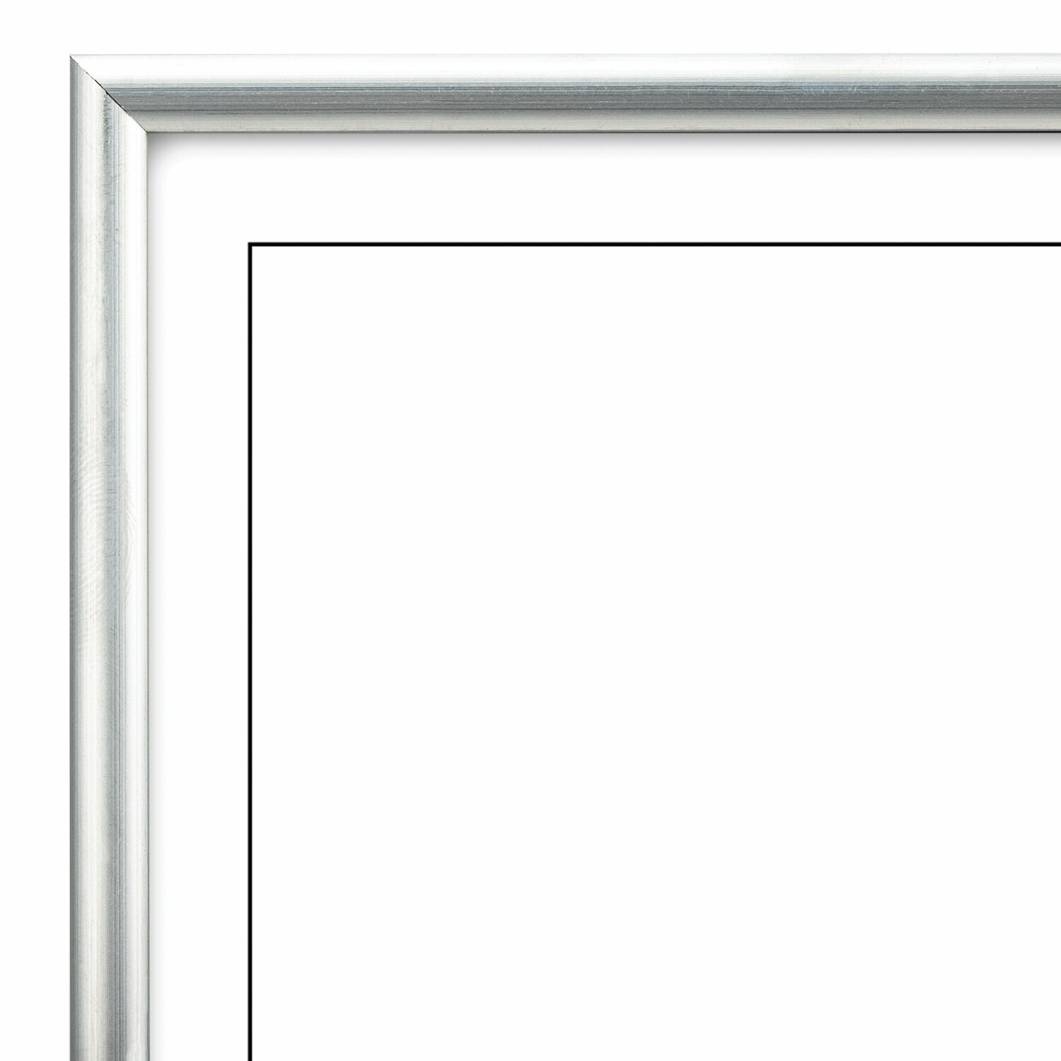 Упаковка 2 шт. Рамка 21х30 см небьющаяся, багет 8 мм, металл, BRAUBERG "Blade", серебристая, 391385