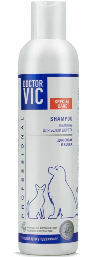 Шампунь Doctor VIC для белой шерсти кошек и собак, фл. 250 мл