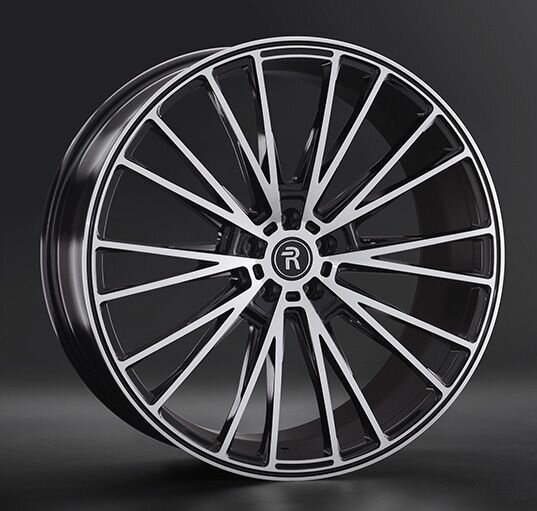 Колесный диск Replay V101 22x9" PCD5x108 ET38,5 D63,3 черный глянцевый с полированными лучами