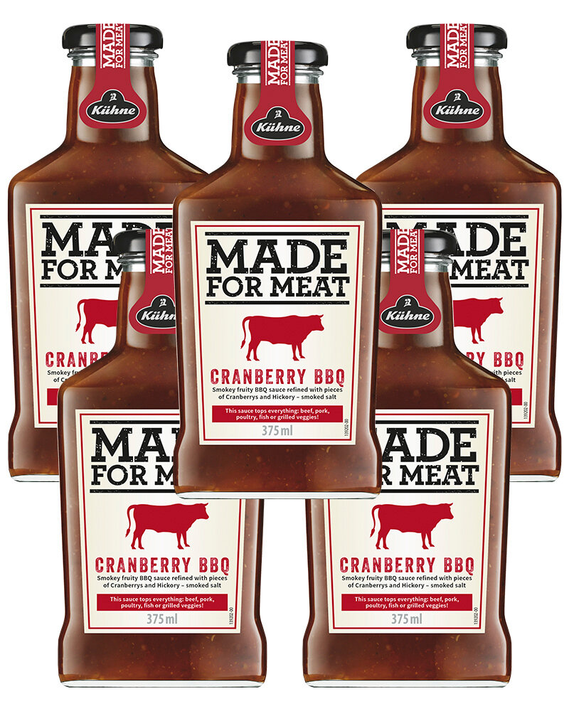 Соус Kuhne Made for Meat томатный барбекю с клюквой 375 мл - 5 шт