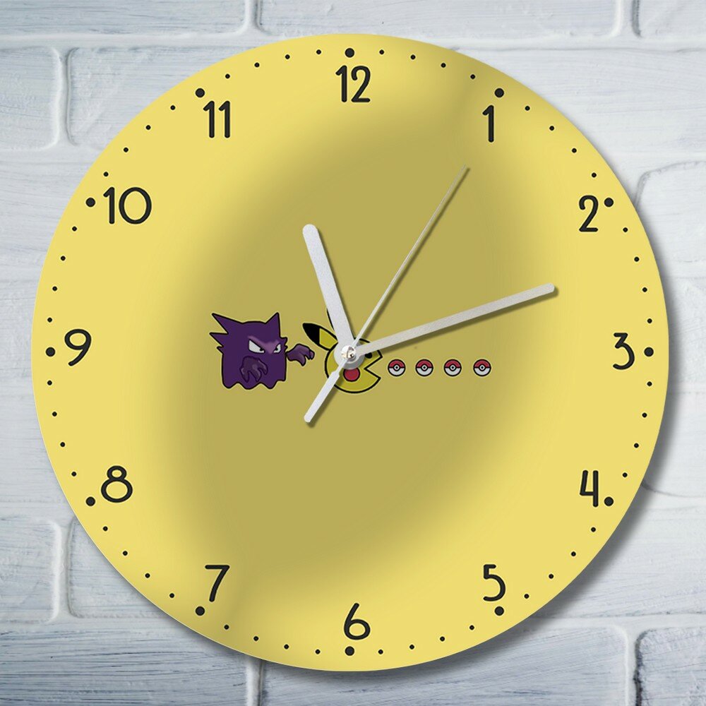 Настенные часы УФ "аниме покемон (Scarlet и Violet, пикачу, чармандер, сквиртл) - 10366"