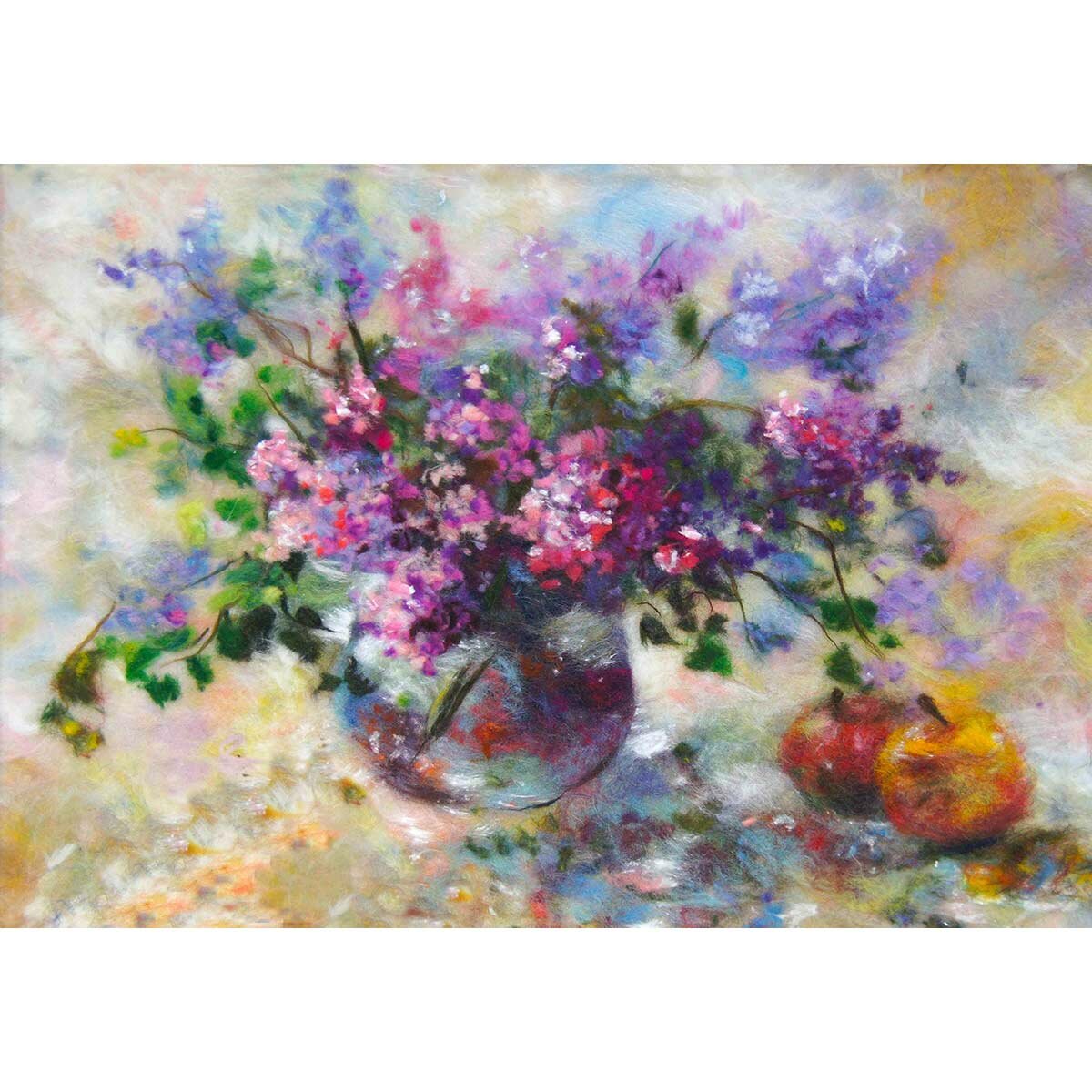 Набор для творчества, картина шерстью Сирень, 21x29,7 см (А4), Айрис