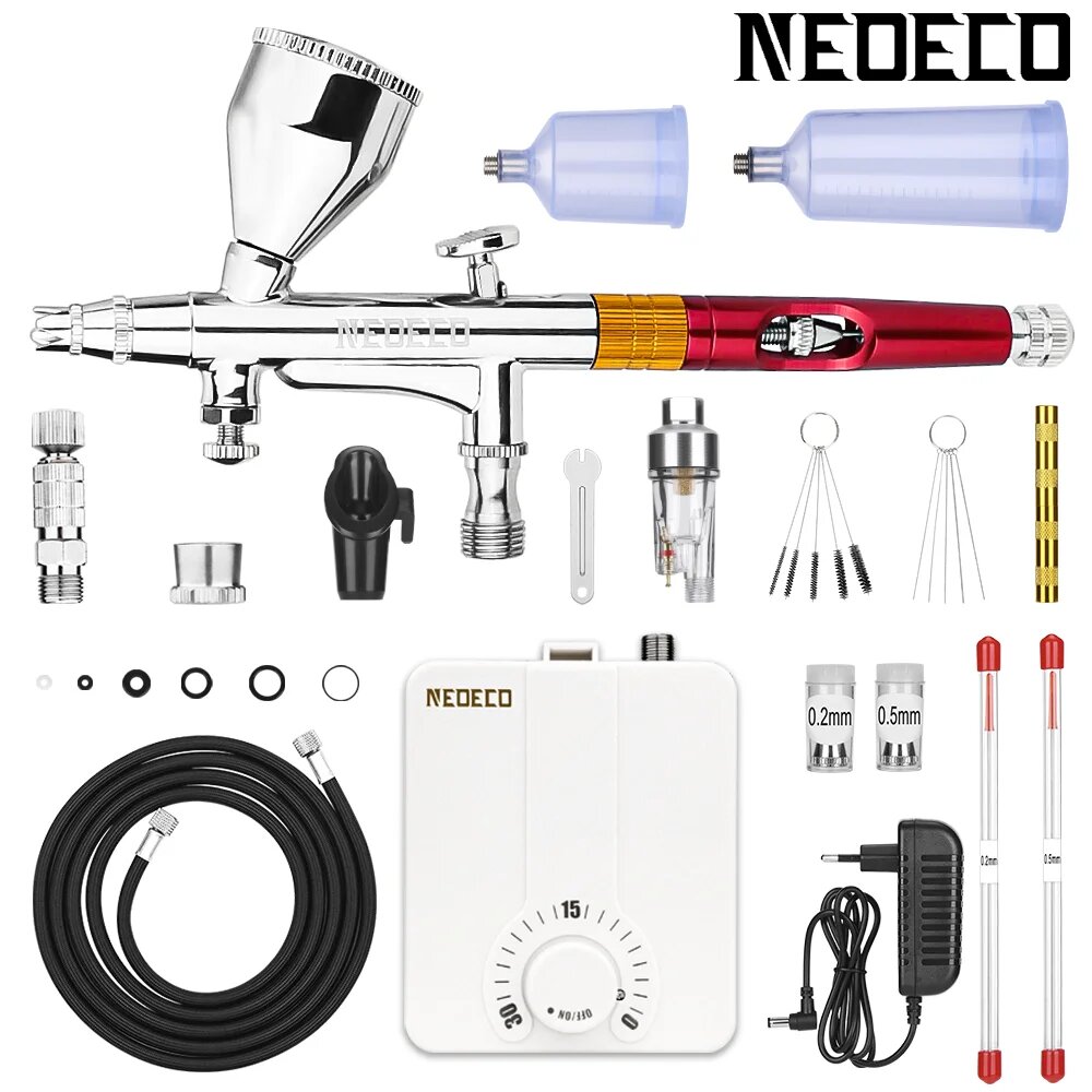 NEOECO Аэрограф двойного действия, EU Plug, NCT-STCW208K-S4