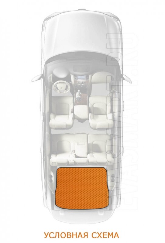 Коврик ЭВА (ЕВА) Renault Laguna II багажник 2001 - 2007 (Рено) / цвет Коричневый c черной окантовкой. Фактура - сота /EVA Smart