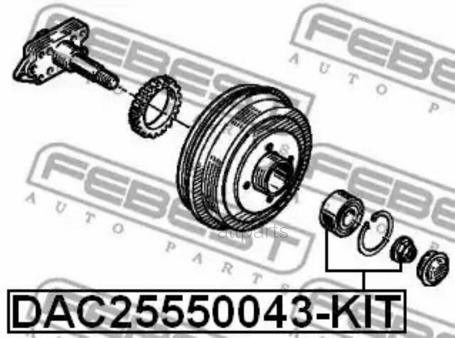 FEBEST DAC25550043-KIT Подшипник ступичный задний ремкомплект 25x55x43 LADA XRAY 2015- FEBEST DAC25550043-KIT