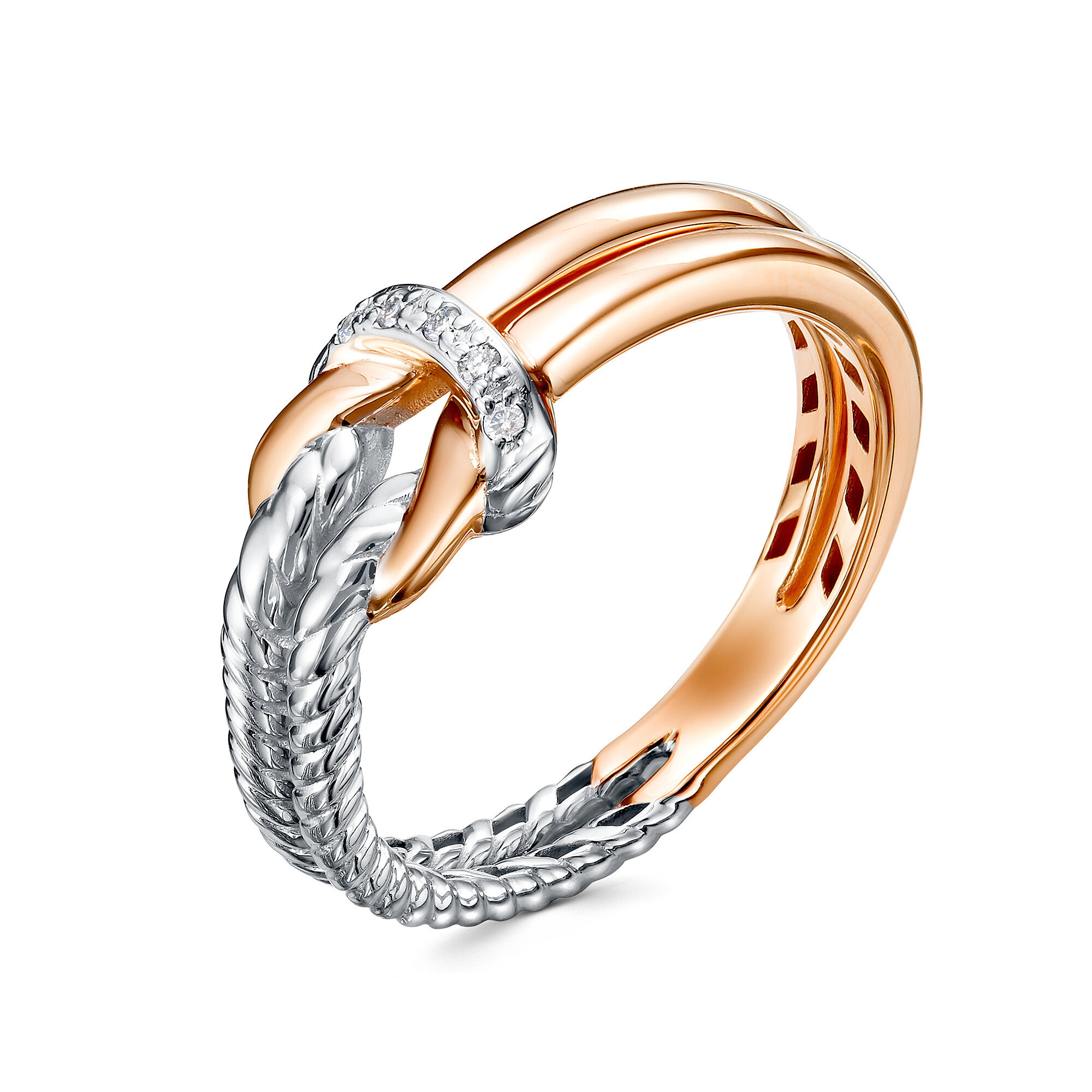 Кольцо, красное золото, 585 проба, бриллиант