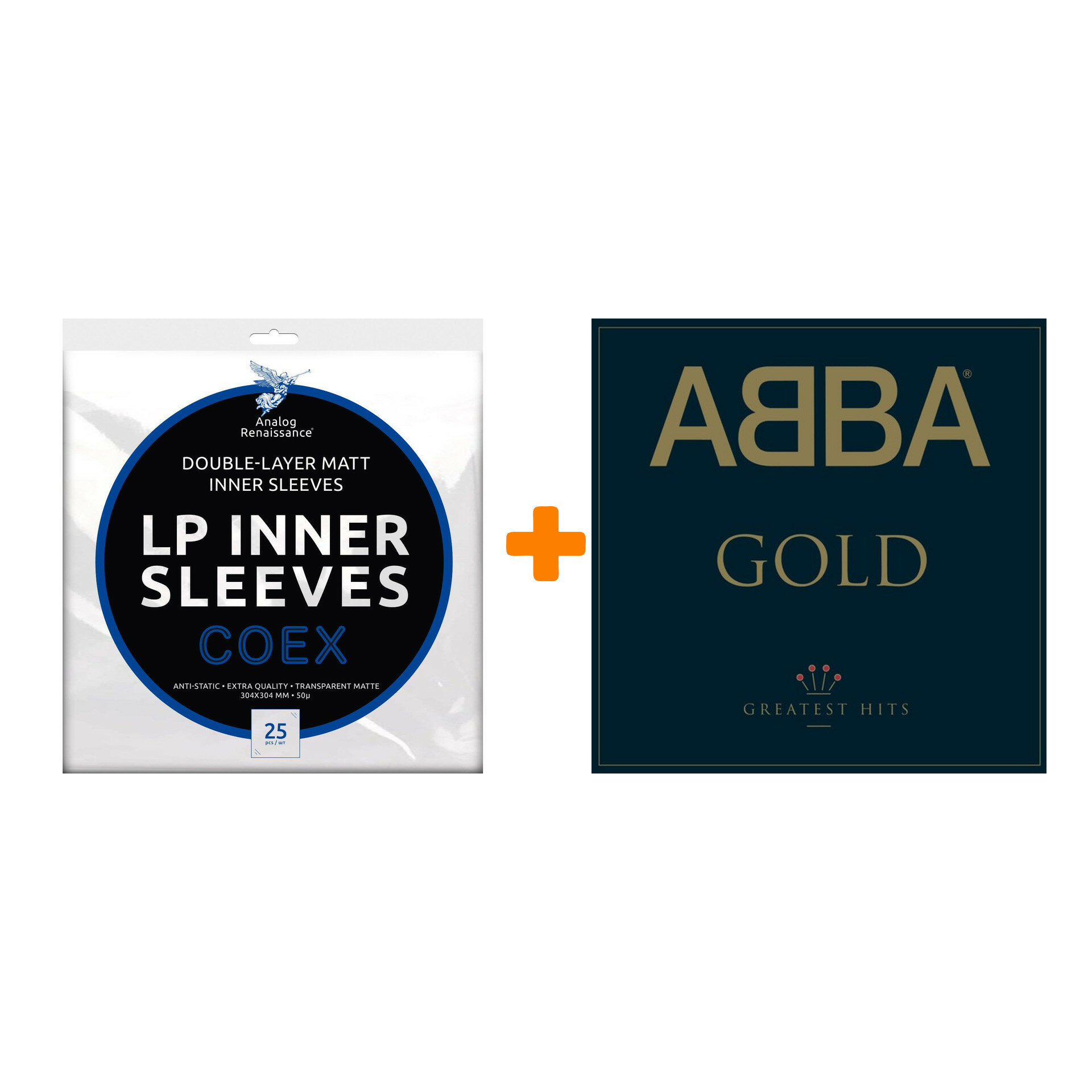 ABBA Gold Greatest Hits 2LP + Конверты внутренние COEX для грампластинок 12" 25шт Набор