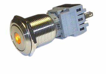 1 штука Кнопка антивандальная LAS1-BGQ-11ZD/24V оранжевая мет 5A 250V (арт.62576)