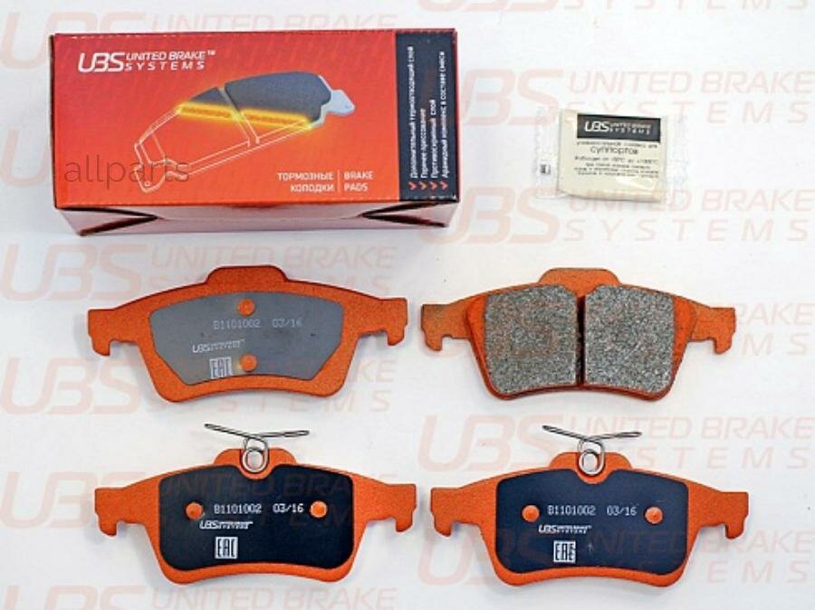 UBS B1101002 Тормозные колодки для FORD FOCUS 04-/11-/13-/KUGA II 13-/TRANSIT 2.2D 14-/VOLVO V50/S40 II 04-/V40 1