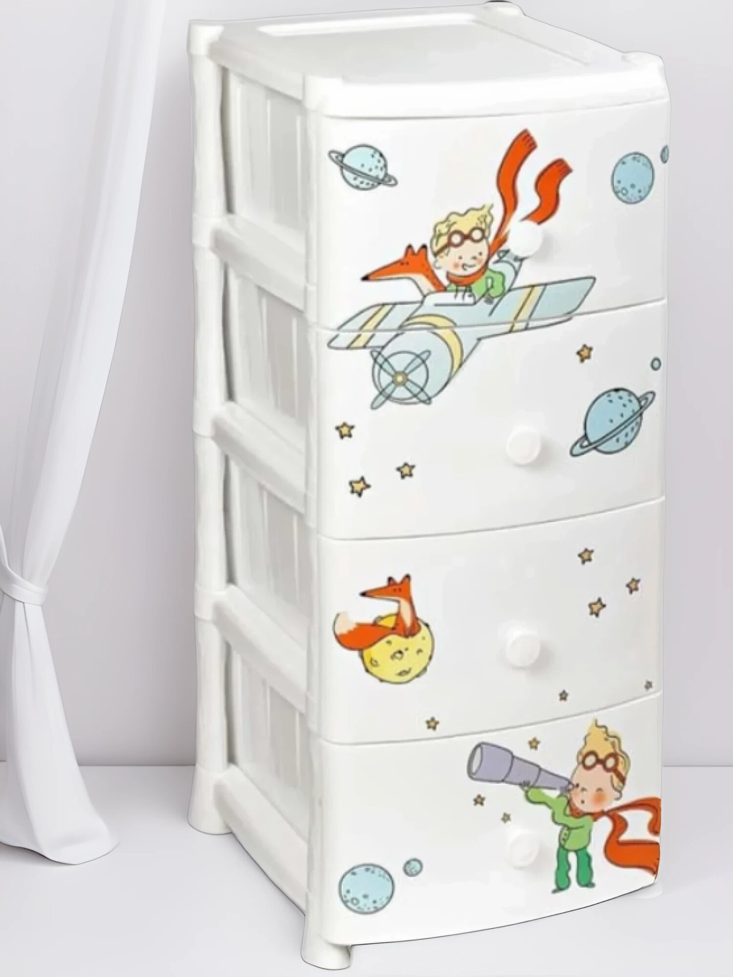 Комод пластиковый Violet Мечтатель, 4 секции