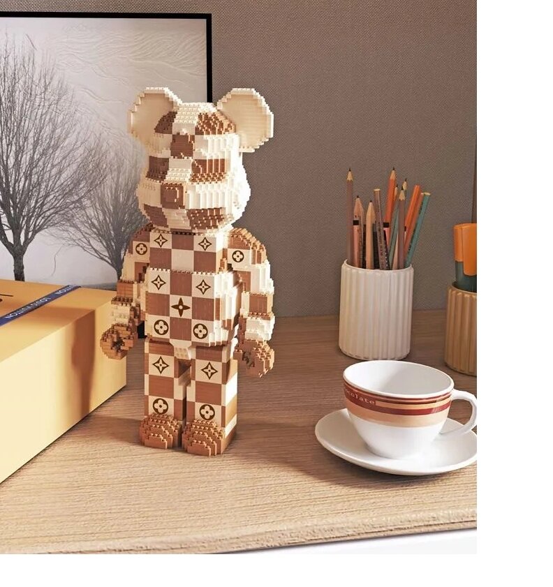 Конструктор Мишка из миниблоков 3168 деталей / шахматы