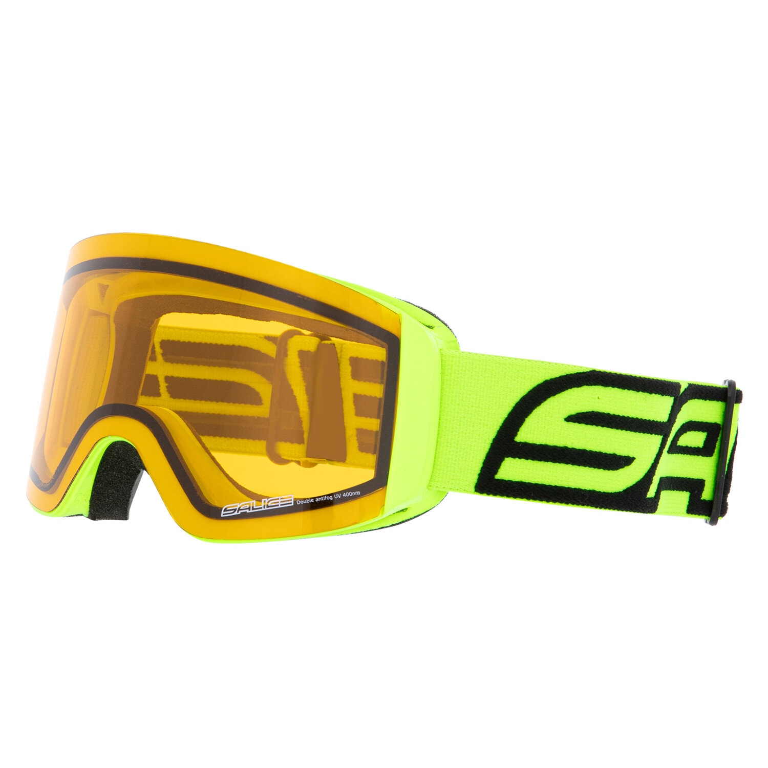 Маска горнолыжная Salice 107DAF Lime/DA Amber S1 (Возраст:8-12)