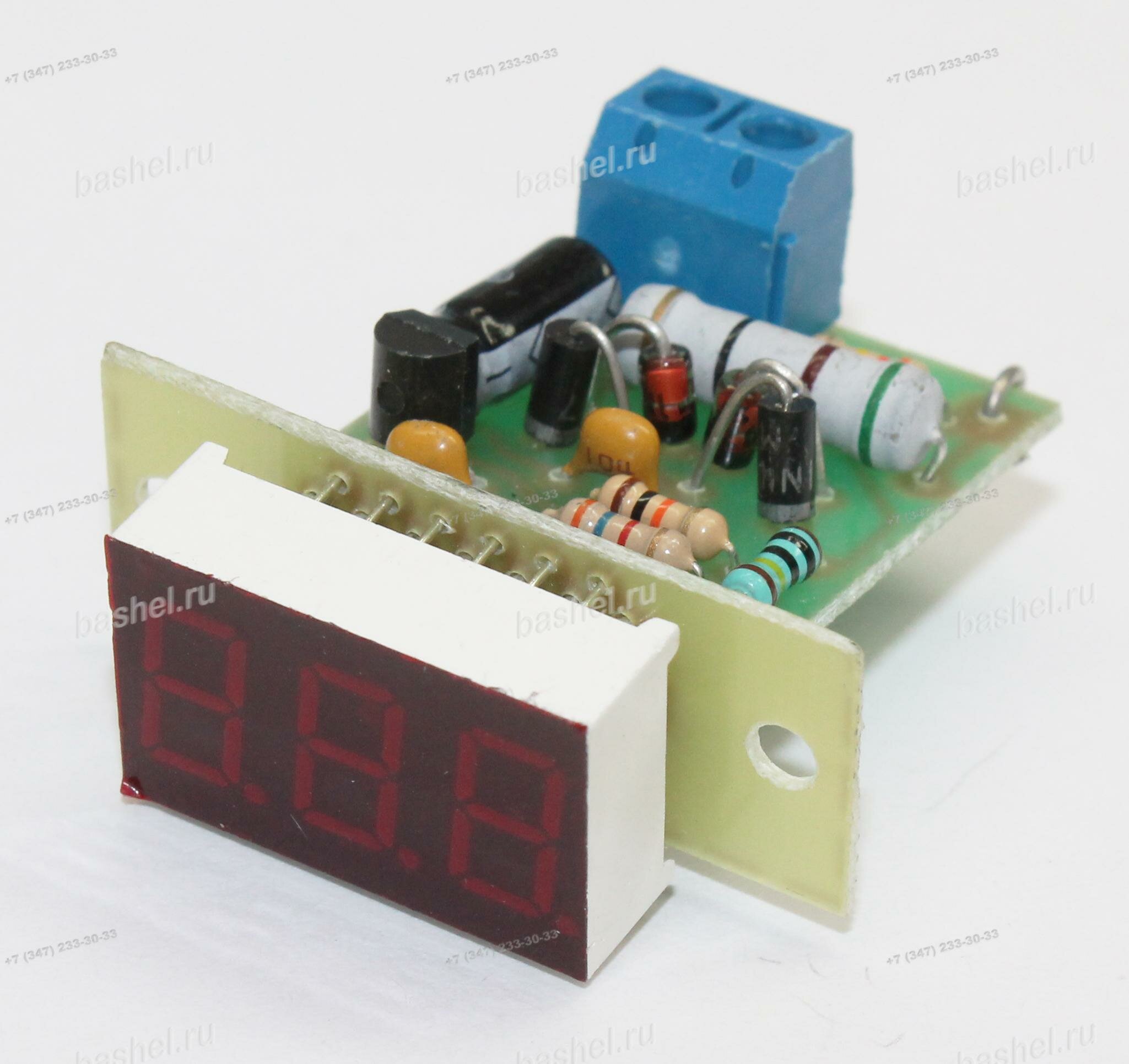 Вольтметр 220В, 0.36" (красный)