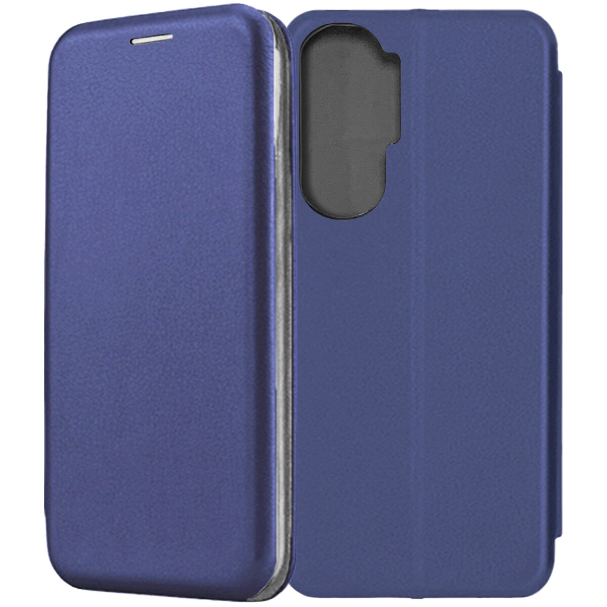 Чехол книжка для Honor 90 Lite синий / подставка, отделение для карт