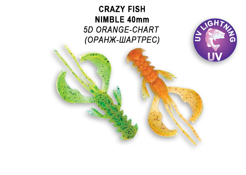 Силиконовые приманки Crazy Fish Nimble 1.6" 49-40-5d-6 кальмар