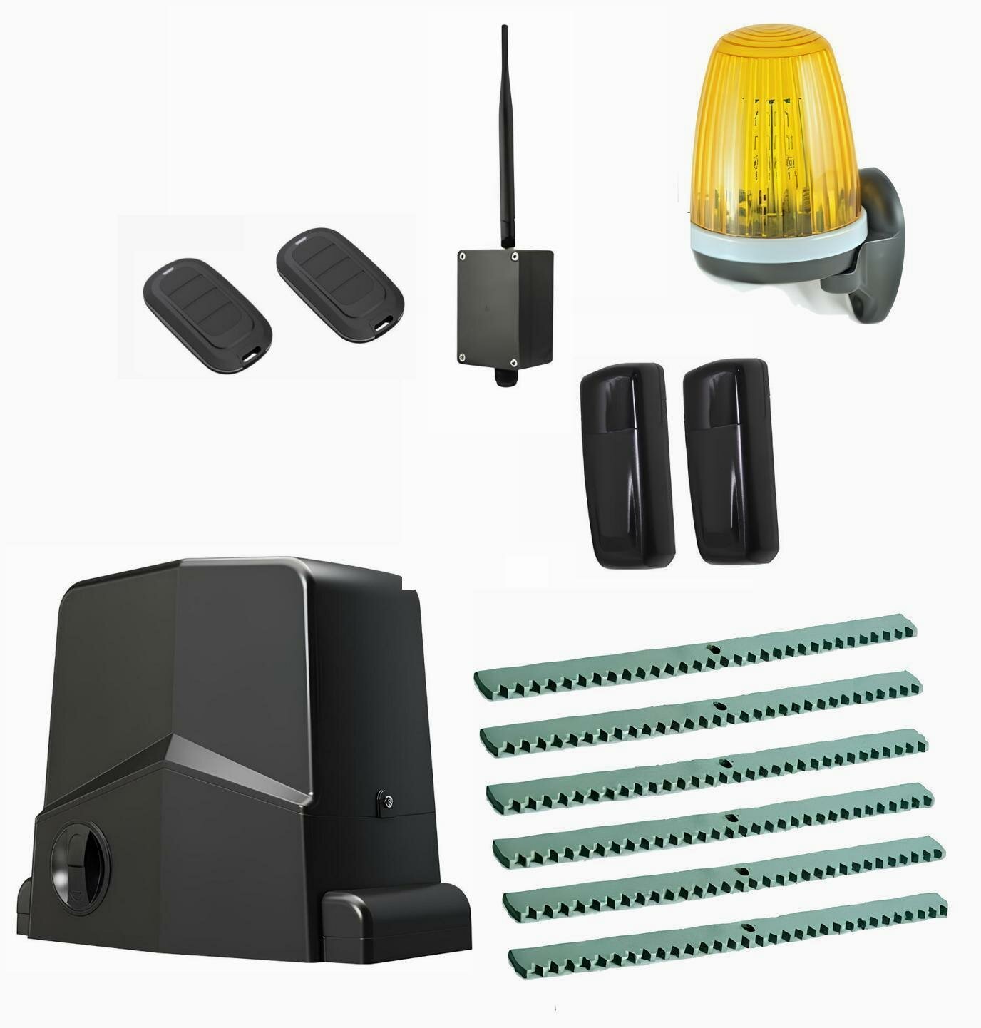 Автоматика для откатных ворот ARW-600MKIT FULL6-BT, комплект: привод, 2 пульта, лампа, фотоэлементы, 6 реек, Bluetooth-модуль