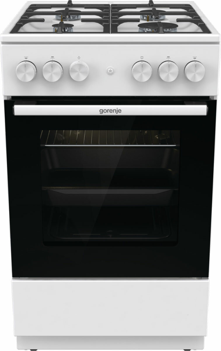 Газовая плита Gorenje GG5A11WF 50 см, 70 л, 4 конфорки, белый