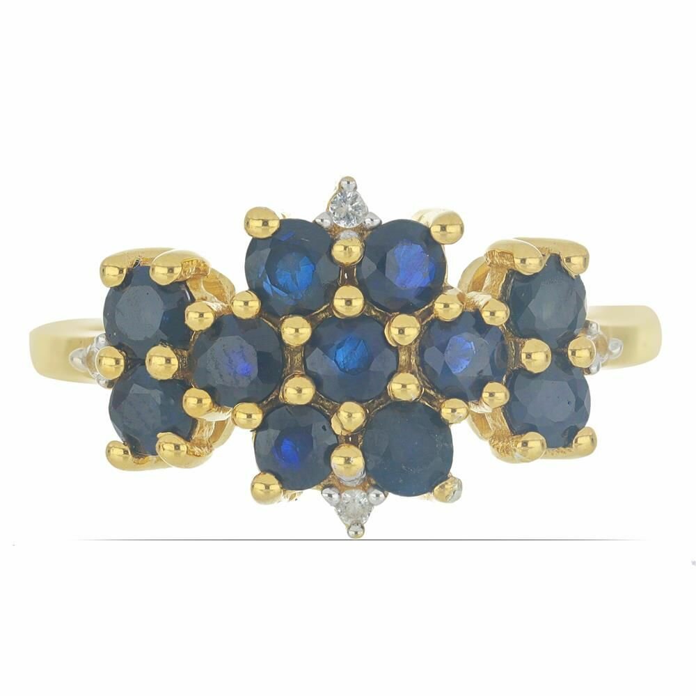 Кольцо, серебро, 925 проба, топаз, сапфир