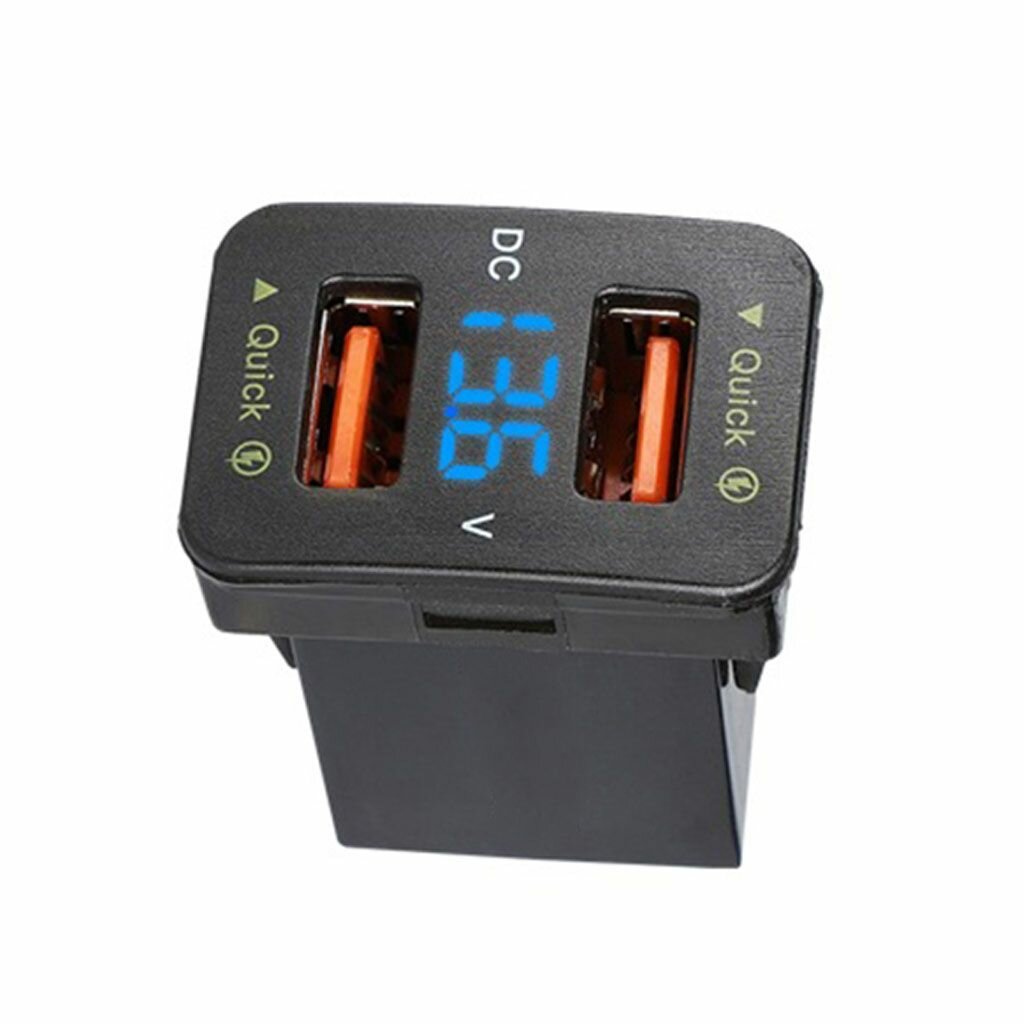 USB-адаптер с быстрой зарядкой и светодиодным дисплеем