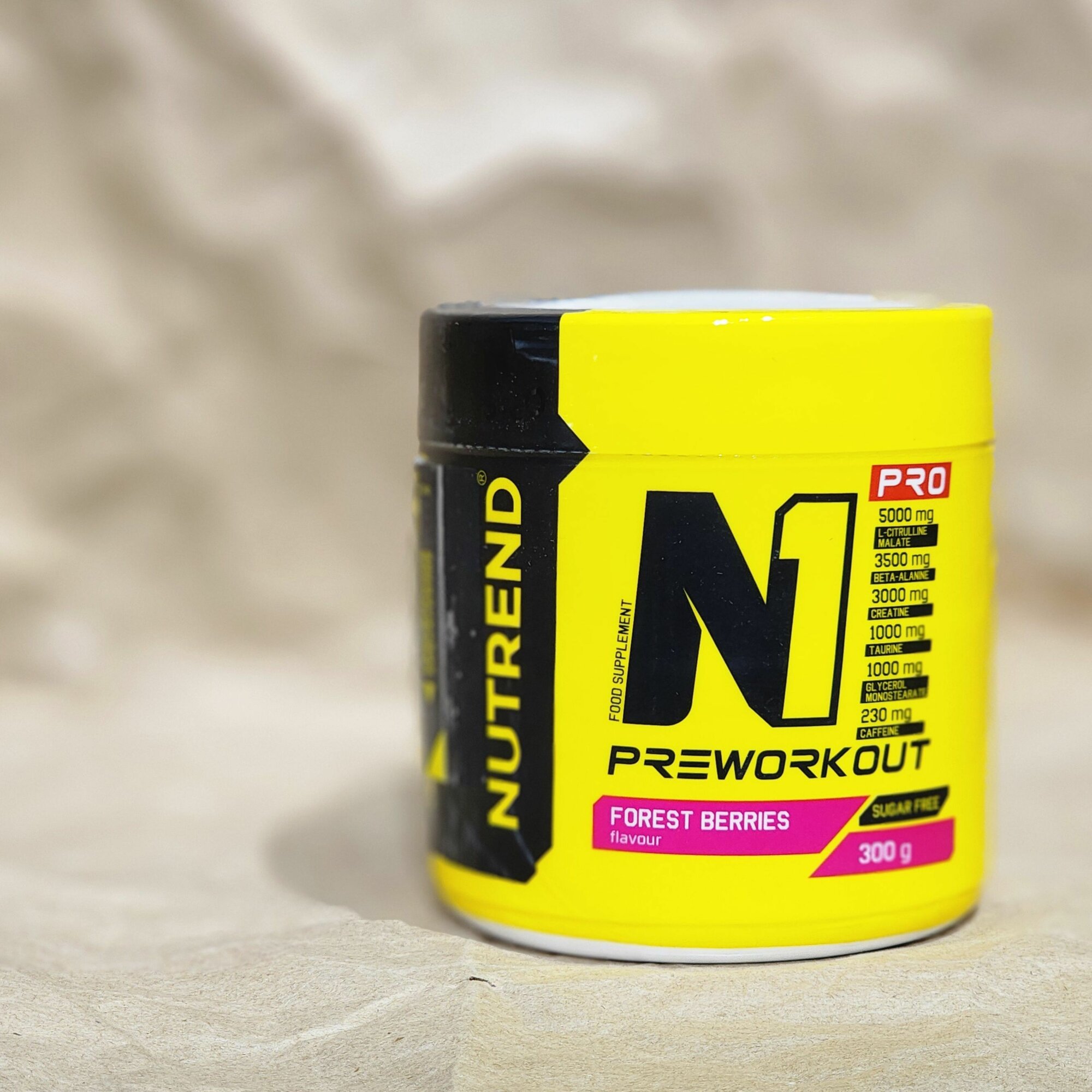 Предтренировочный комплекс для пампа и энергии NUTREND - N1 PRO PreWorkout (300 г) - Вкус Лесные ягоды