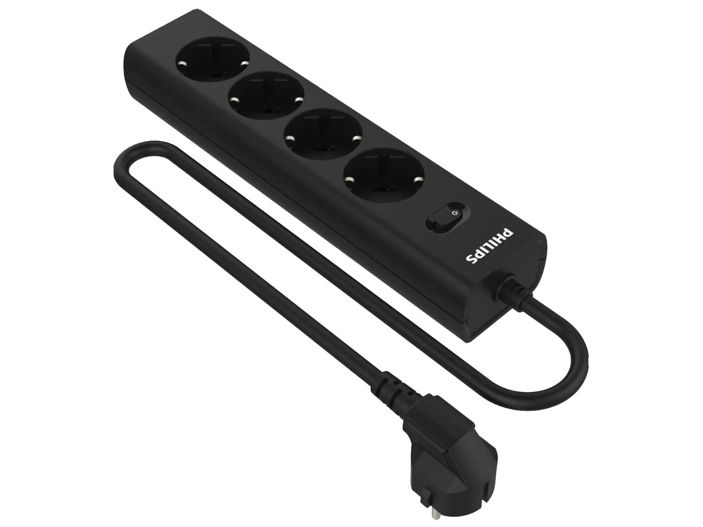 Сетевой фильтр Philips, 4 розетки, 5м, 2500Вт, Черный, CHP2145BC/51