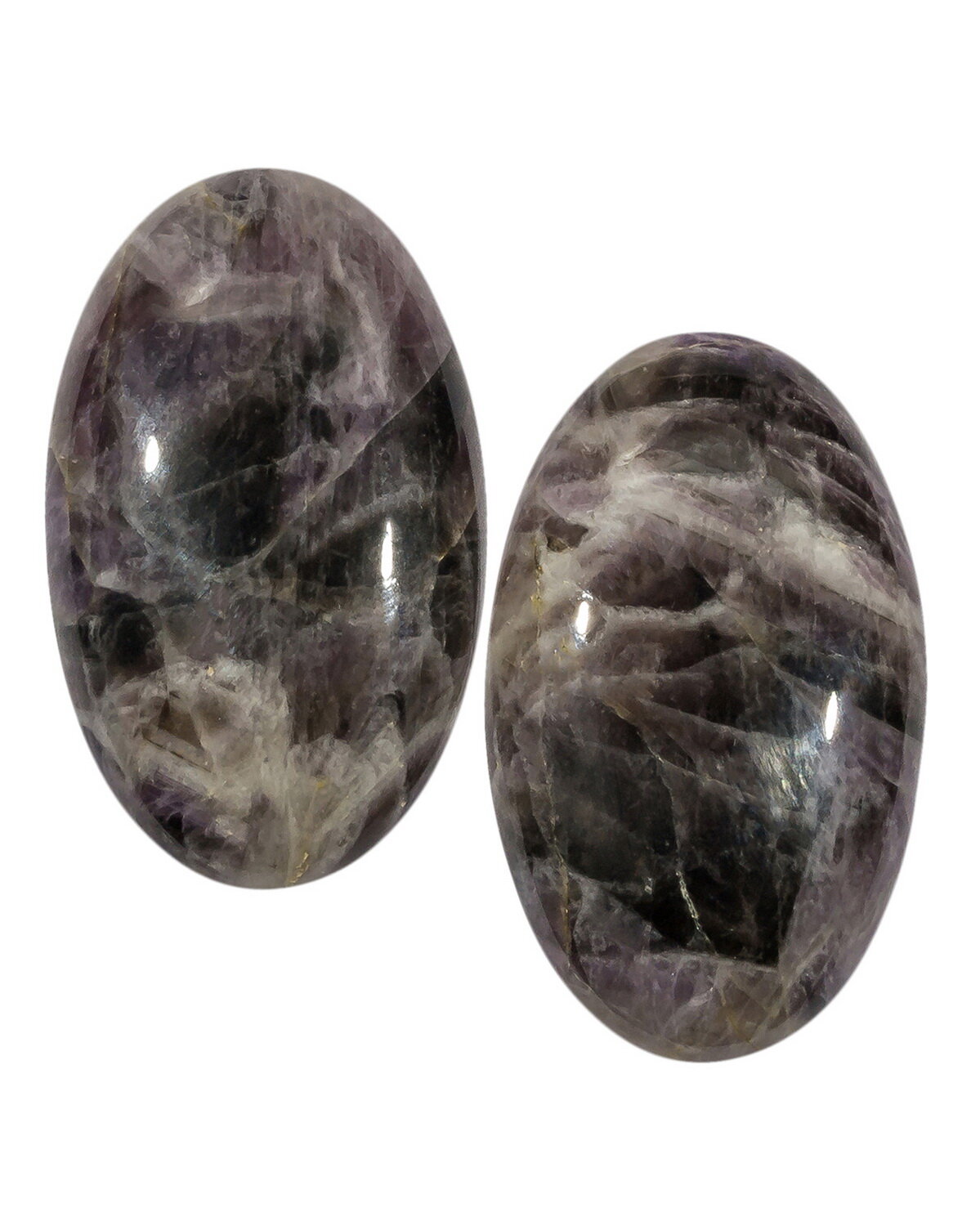 Кабошон из минерала Аметист (пара), натуральный камень, размер: 37х23х5 мм.
