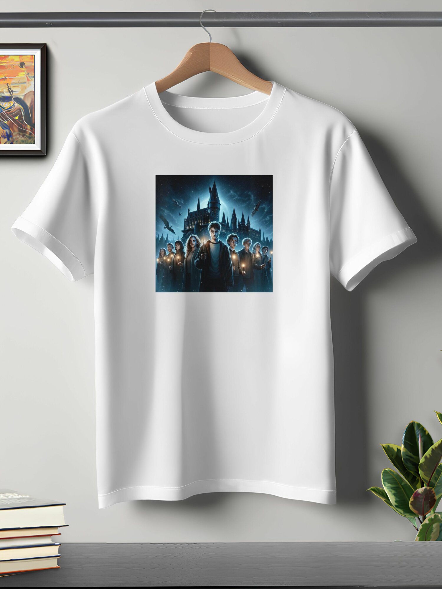 Футболка  Детская ONEQ 152 (12-13) размер с принтом Гарри Поттер, белая