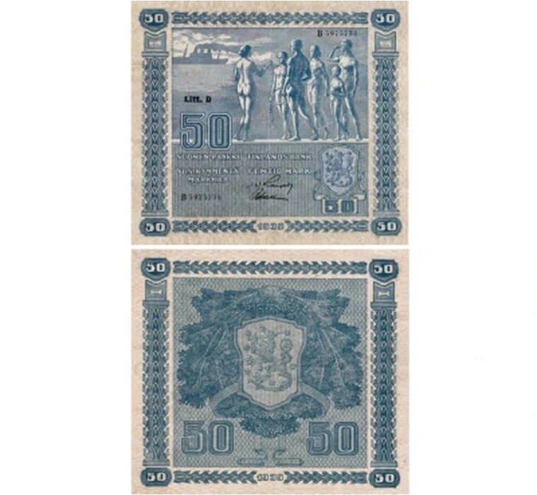 50 марок 1939 года Финляндия, сувенирная копия, банкноты и купюры редкие коллекционные