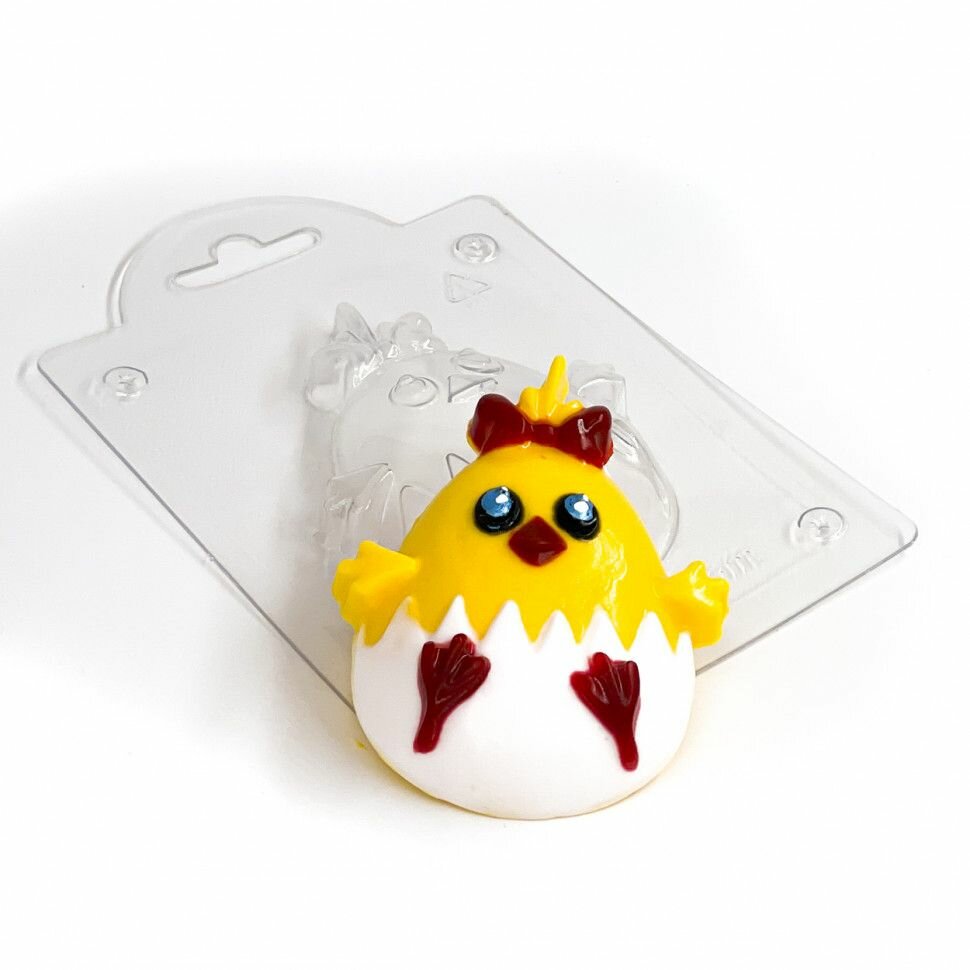 Цыпа в скорлупе - формочка пластиковая для изготовления мыла, шоколада и гипсовых отливок