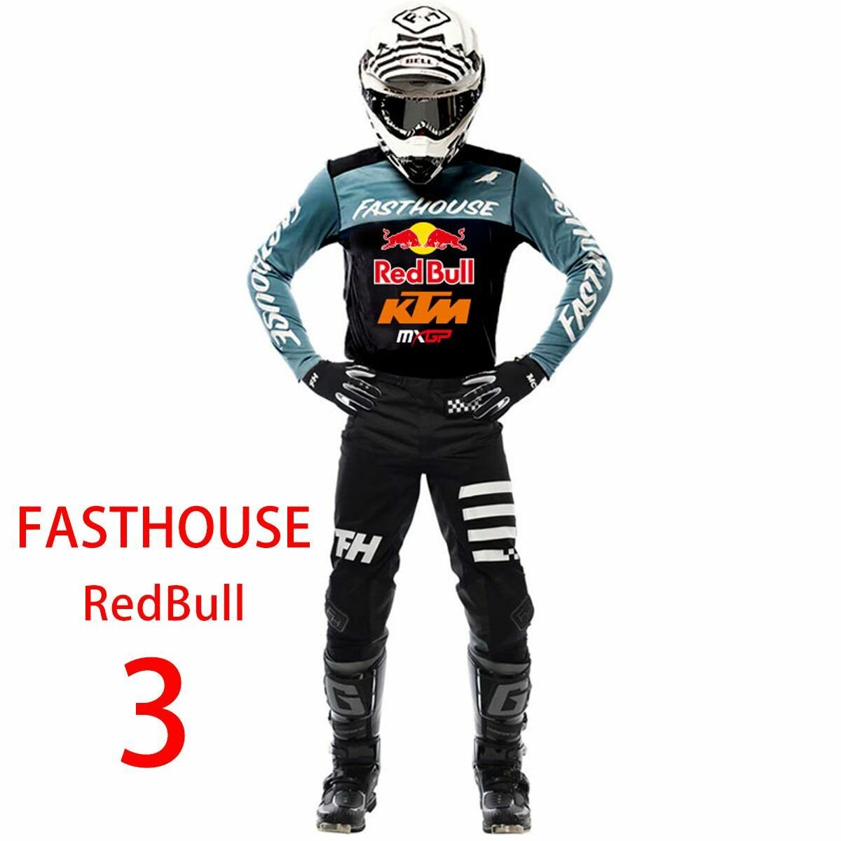 Новый 2023 Fasthous Red Bul эндуро комплект снаряжения для мотокросса mx трикотажные штаны мотоциклетная одежда mtb carracing костюм Off Road