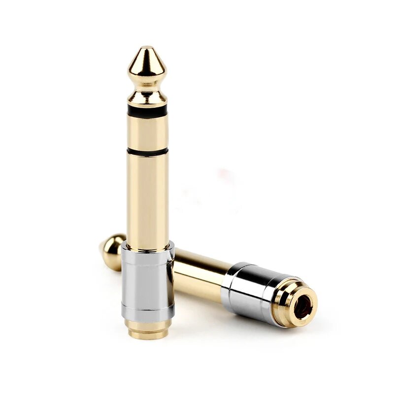 Аудио-переходник штекер 6,35 мм на гнездовой разъем 3,5 мм для наушников, микрофона