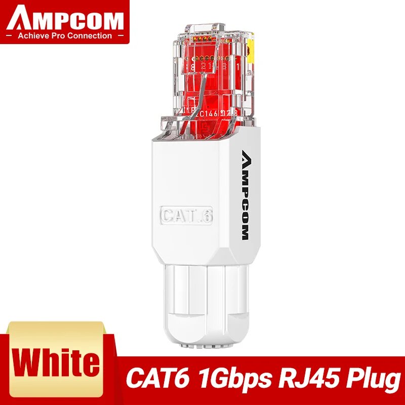 AMPCOM разъемы RJ45 CAT6/CAT6A CAT6 White