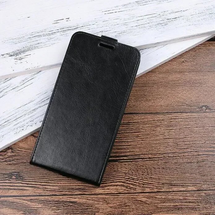 Черный кожаный чехол-флип для Redmi 14C 4G