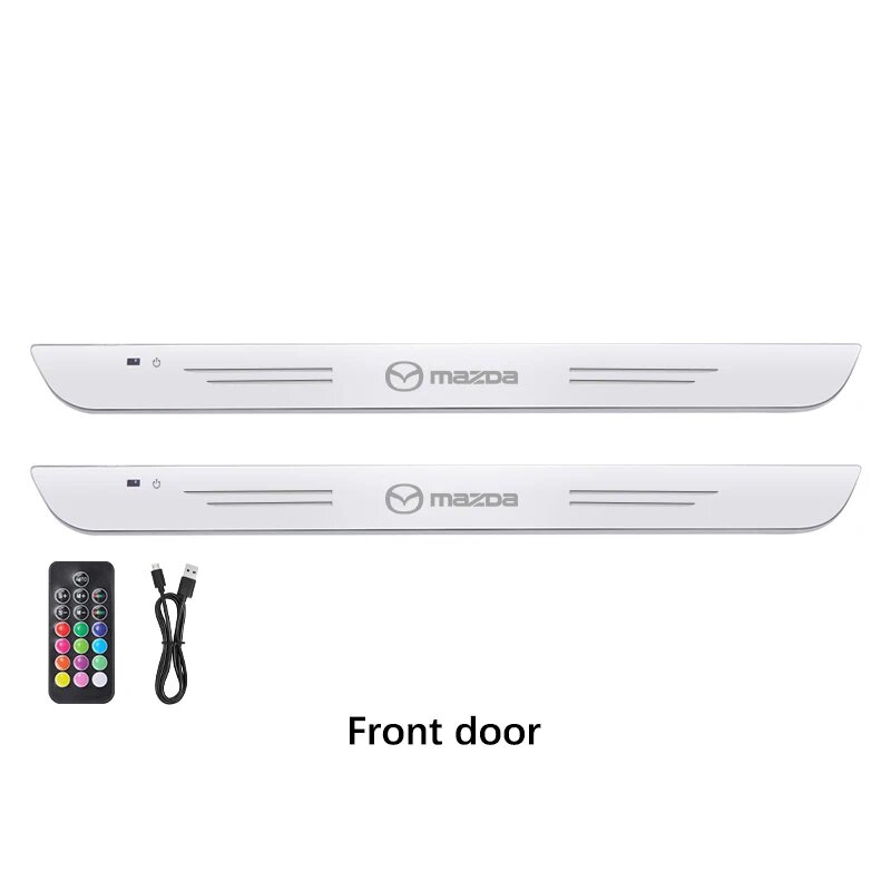 Для Mazda 2 3 6 Axela Atenza CX30 CX5 CX8 CX9 MX5 BT50 Автомобильный беспроводной светодиодный порог приветствия педали проход атмосферная лампа 2 Pcs Front