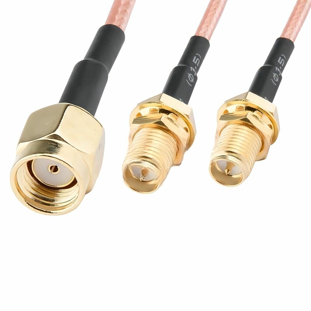 RG316 SMA мужской и женский преобразовательный антенный адаптер Y-типа splitter-1 обратный штекер на 2 обратных штекера