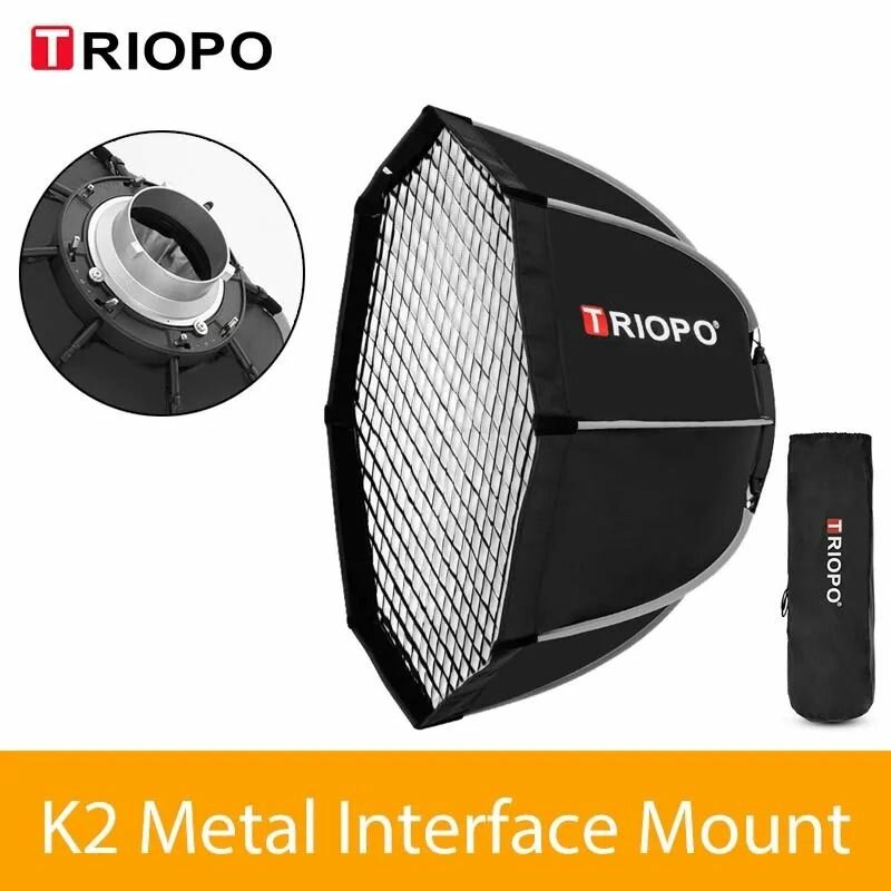Triopo K2 90 см Софтбокс с быстросъемным креплением Bowens + Сотовая сетка