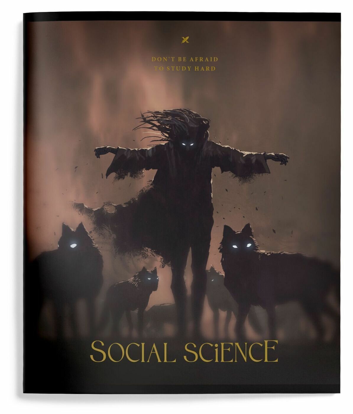 Тетрадь 48 листов А5 клетка, скрепка LOREX DEMONS INSIDE Обществознание, мелованный картон, запечатка форзаца, фольга